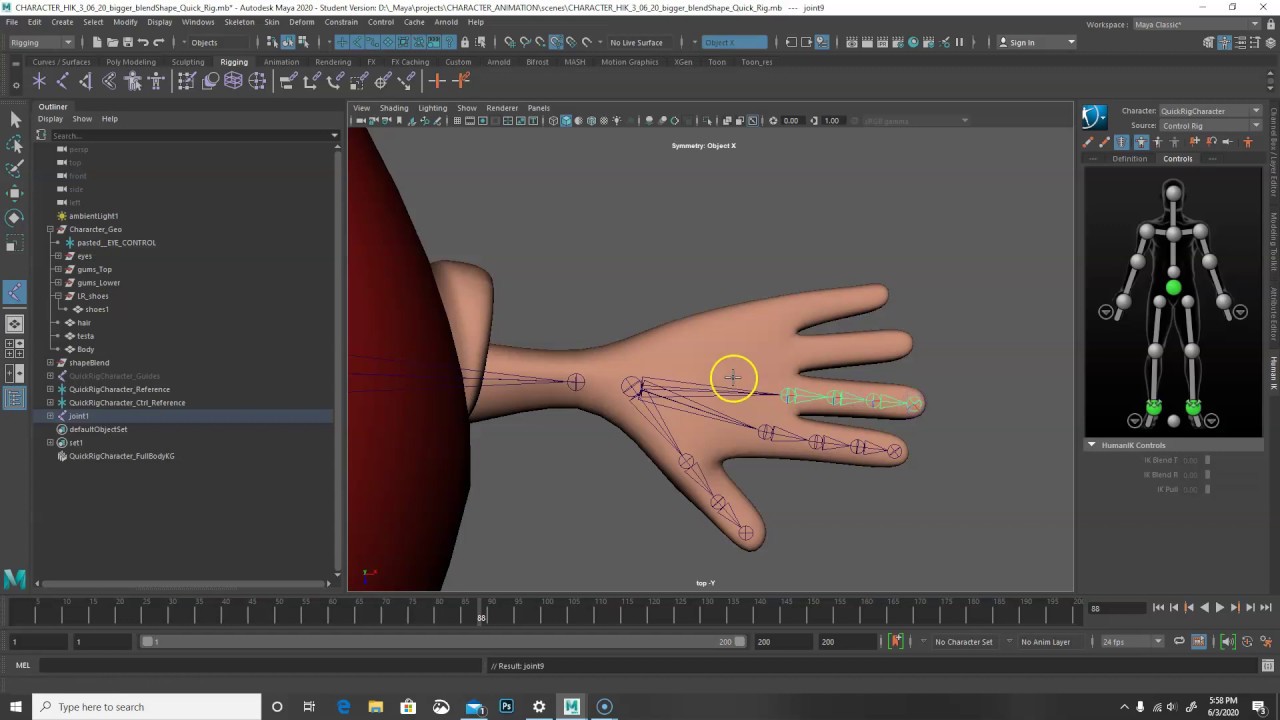 Maya Tutorial. Adding the hands to the Quick Rig. - YouTube