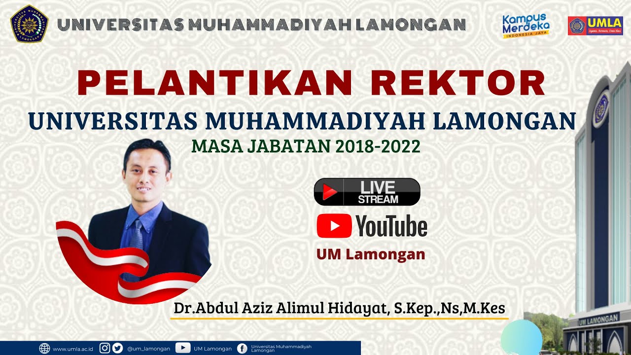 Pelantikan Rektor Universitas Muhammadiyah Lamongan - UMLA - YouTube