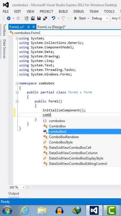048 - Windows Form C# ComboBox Control Add Values - YouTube