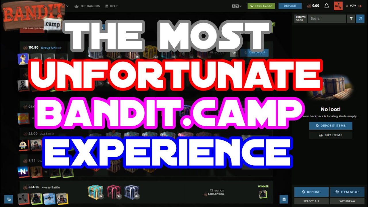 THE MOST UNFORTUNATE EXPERIENCE ON BANDIT.CAMP (RUST GAMBLING) - YouTube