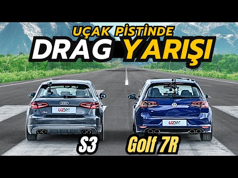 DRAG YARIŞI: VW Golf 7 R vs Audi S3 | 2-Litre Turbo ve Launch Control