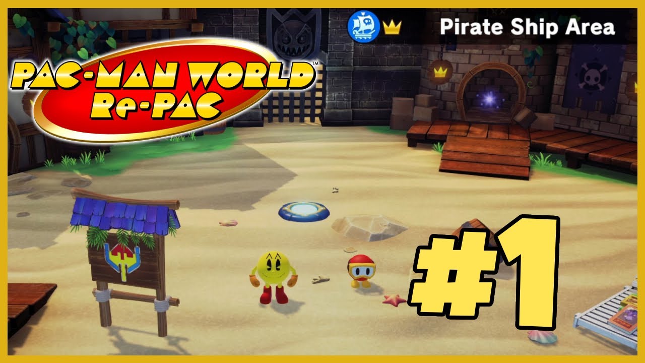 Pirate Ship Area! Pac-Man World Re-Pac Playthrough Part 1 - YouTube