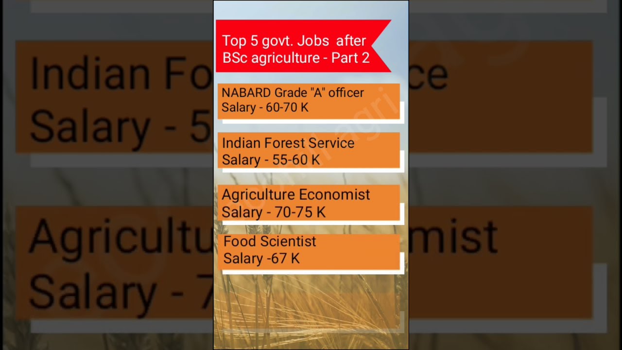 Top High Salary Government Job After Bsc Agriculture Part 2 Top High Salary Government Job After Bsc Agriculture Part 2