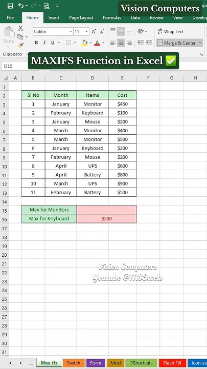 Excel Formula MAXIFS ️ Excel Formula tricks 🔥 #excel #exceltips #exceltricks #excelformula - YouTube