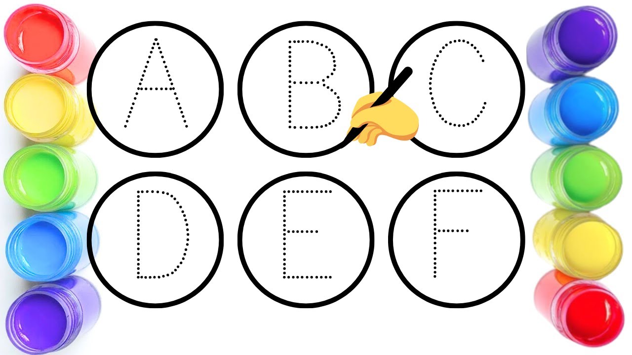 Write Dotted Line English Alphabets From A to Z in Circles | ABC song ...