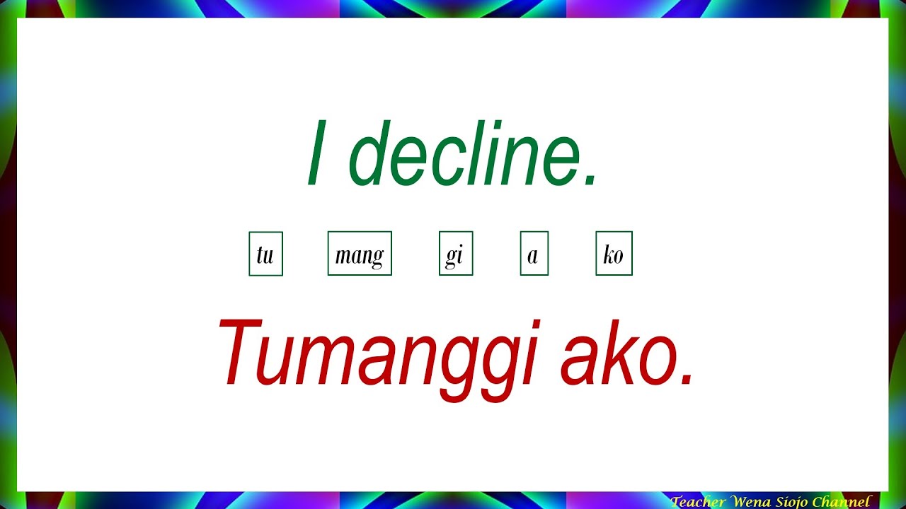English Tagalog Daily Use 2 - Word Sentences # 169 - YouTube