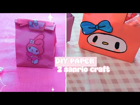 DIY SANRIO 2 CRAFT🩷/Diy idea/sanrio craft/easy paper craft/sanrio bag ...