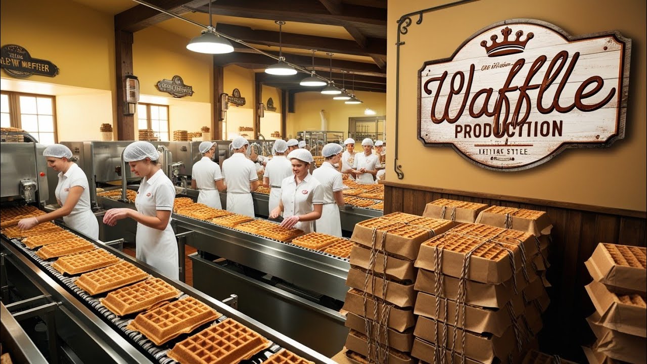 Delicious Waffle Production The Factory Process | Delicious Discoveries ...
