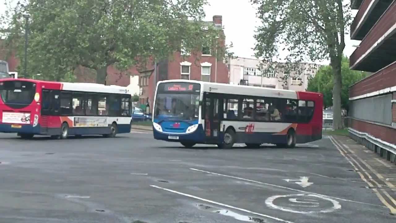 A BUSY GLOUCESTER BUS STATION inc THE NEW 33 LIVERY TRIDENT 190512.avi ...