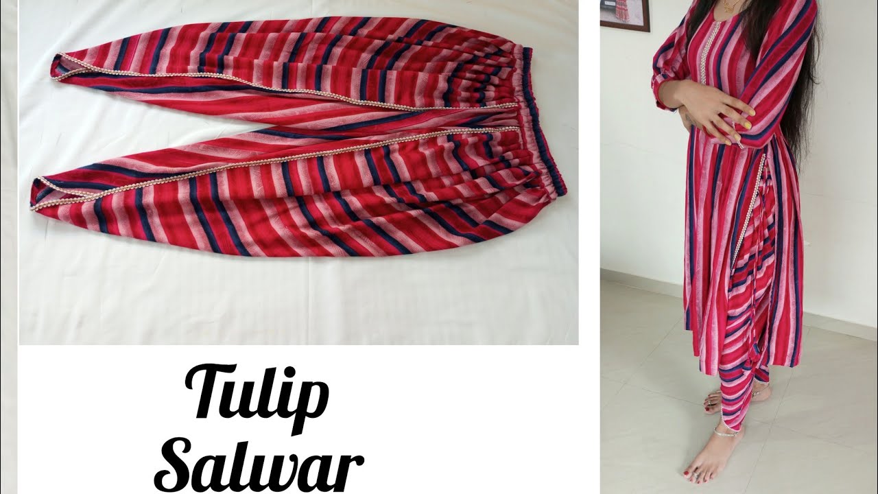 Tulip salwar cutting and stitching//Tulip salwar//tulip pant cutting ...
