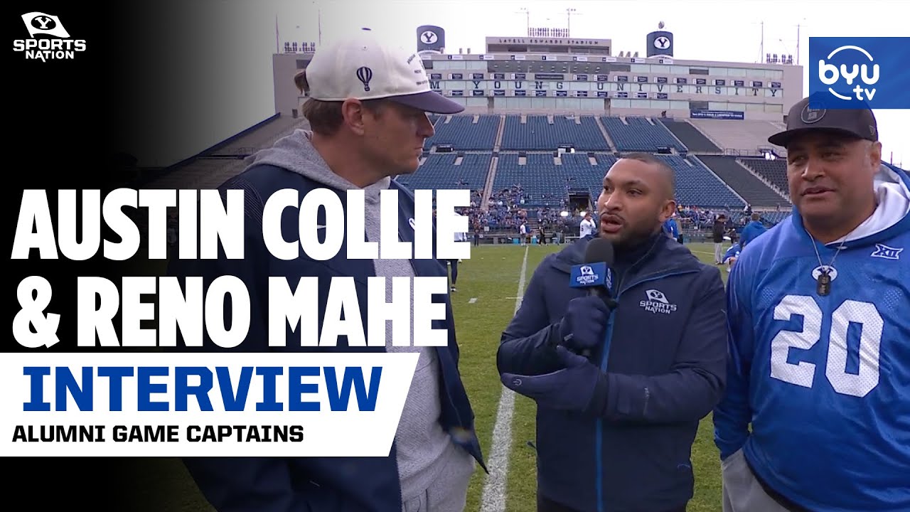 BYU Football Alumni Game: Captains Austin Collie & Reno Mahe - YouTube