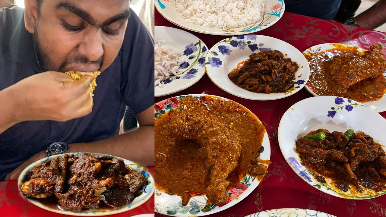 Eating Lunch(Rice & Spicy Meat Curry) With Friends at Ananda Bazar ...