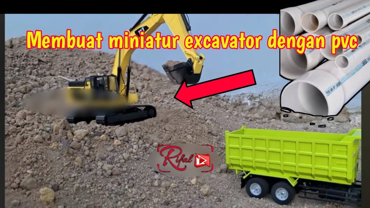 membuat miniatur excavator, cara membuat membuat miniatur excavator dengan pvc - YouTube