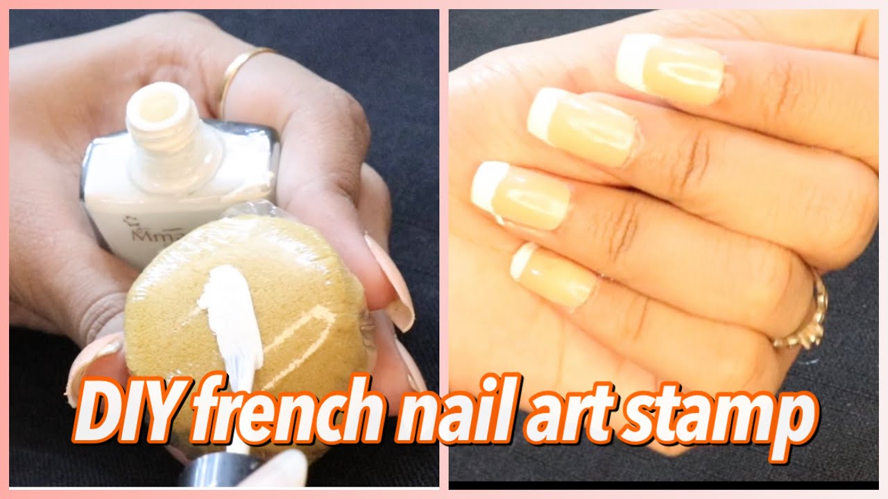 DIY french nail art stamp | how to create french tips manicures 💅🏻 ...