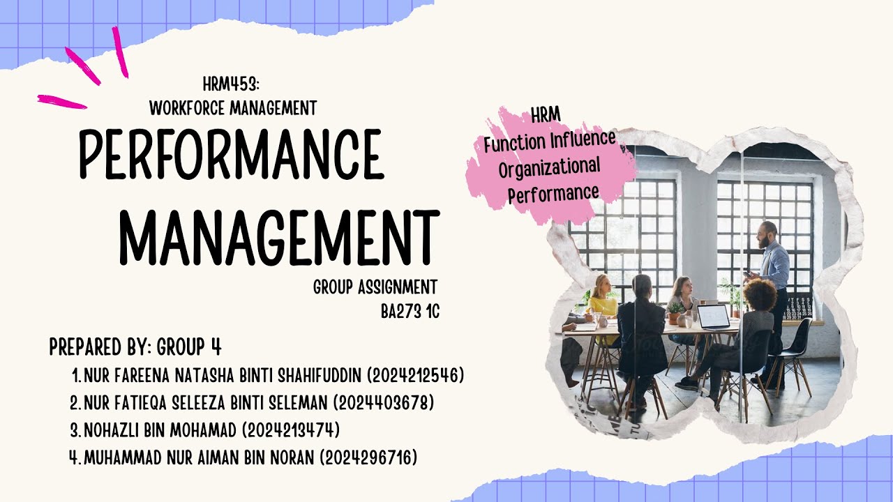 WORKFORCE MANAGEMENT (HRM453): PERFORMANCE MANAGEMENT GROUP ...