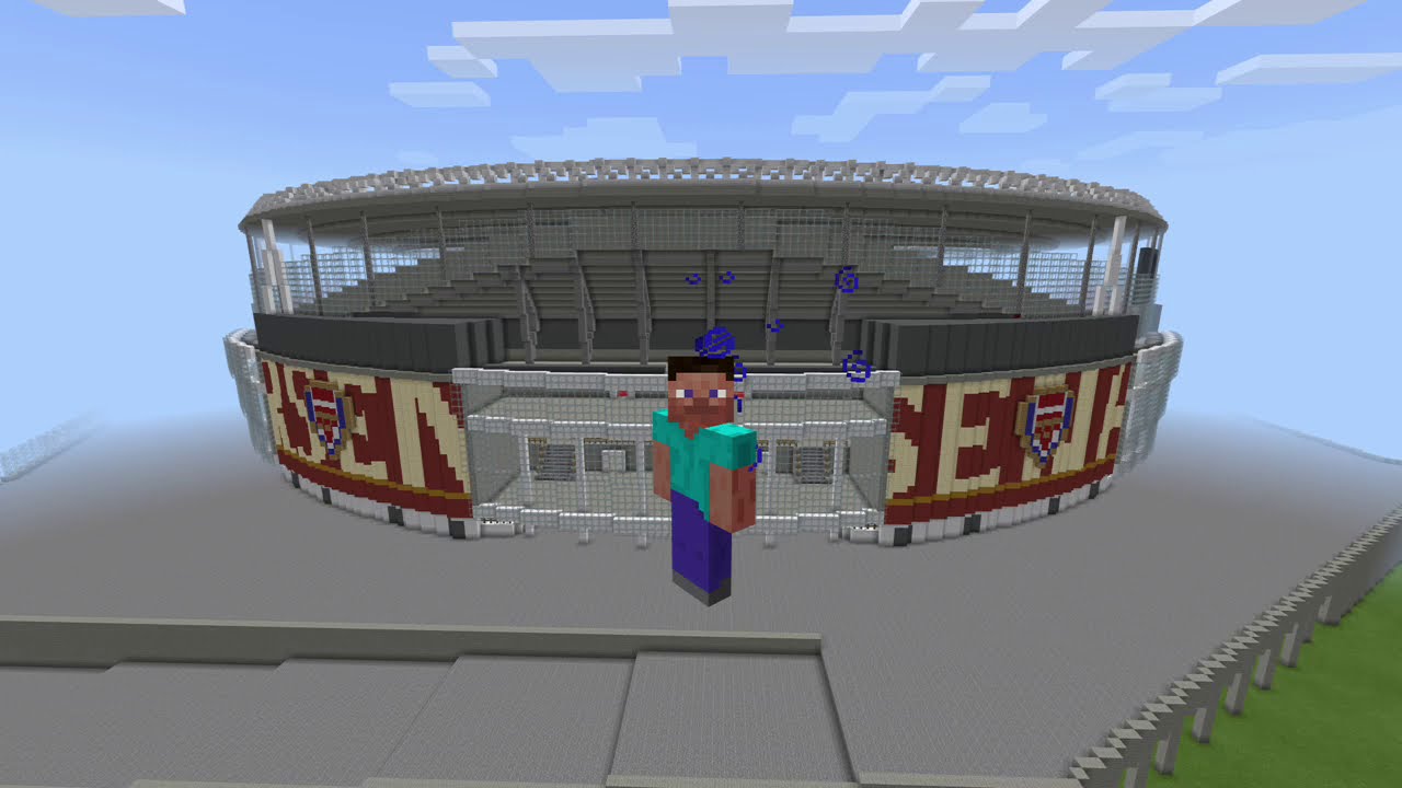 Minecraft Emirates Stadium. Arsenal FC (built by prefxdesigns) - YouTube