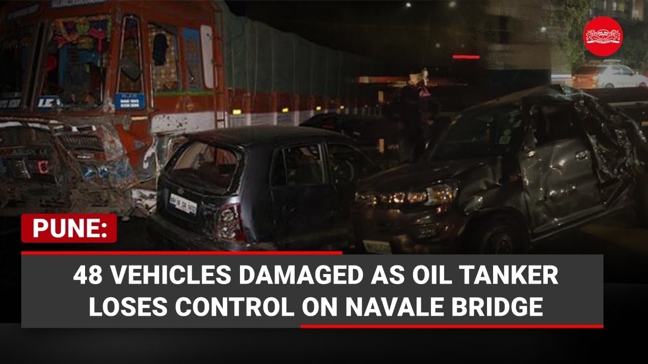 Pune: 48 vehicles damaged in an accident on Navale bridge - YouTube