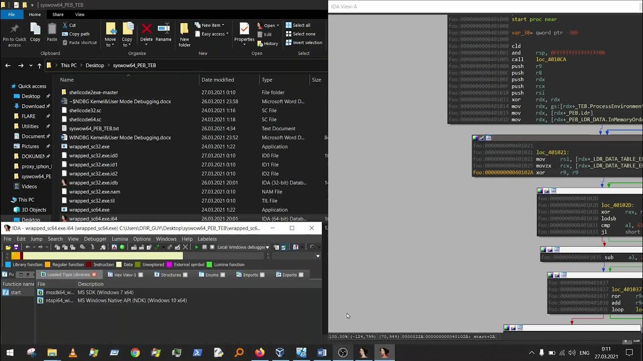 WINDBG Kernel&User Mode Debugging (EPROCESS, ETHREAD, TEB, PEB...) - YouTube