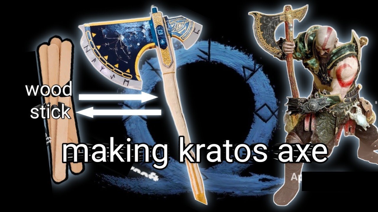 How to make an axe with popsicle sticks | ( Kratos's axe ) # ...