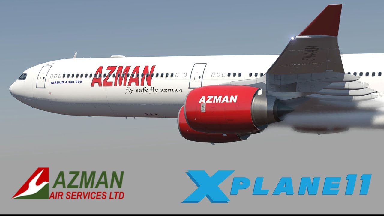 Azman Air A340-600 | Abuja-Kano in foggy weather | X-Plane 11 - YouTube