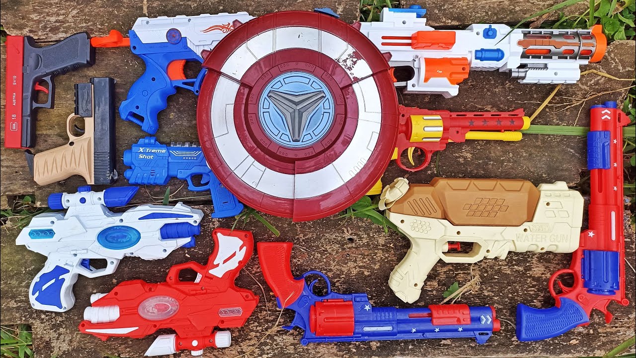 Collecting 7 Sniper Rifle Gun, AK47, Captain America Gun, Pistol Gun ...