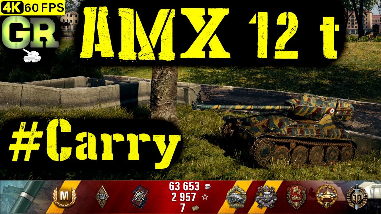 World of Tanks AMX 12 t Replay - 8 Kills 2.4K DMG(Patch 1.4.0) - YouTube