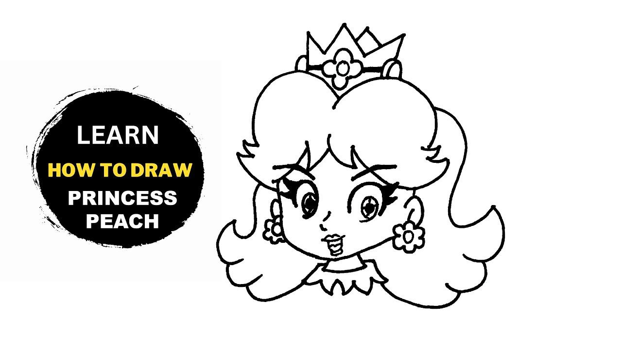 How To Draw Peach From Mario | Princess Peach Drawing Step By Step ...
