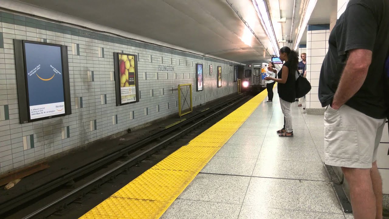 TTC subway entering Islington Station - YouTube