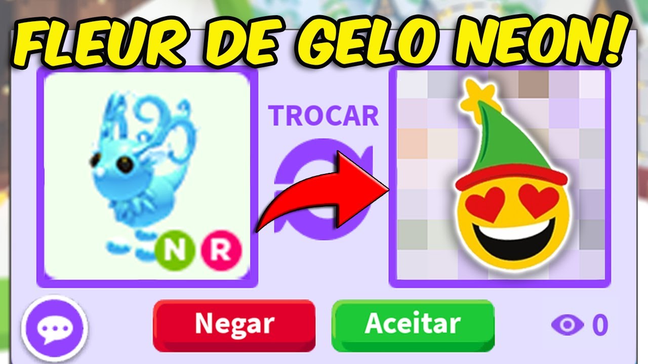 TROCANDO FLEUR DE GELO NEON (Neon Fleur De Ice) NATAL ADOPT ME *SEMANA ...