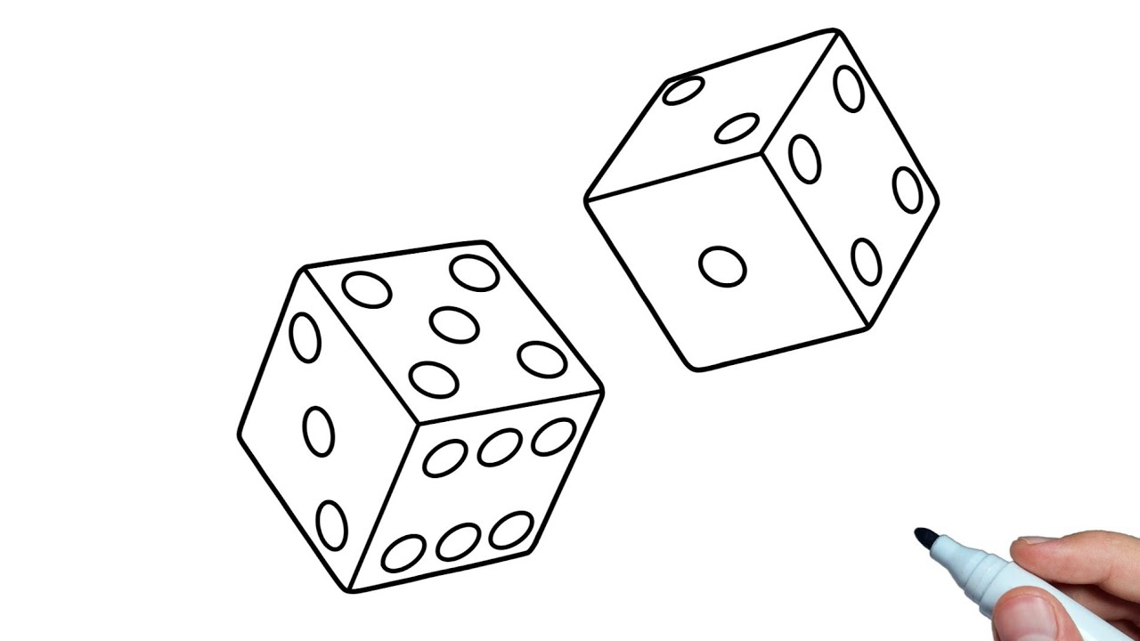 How to draw a Dice easy step by step - YouTube