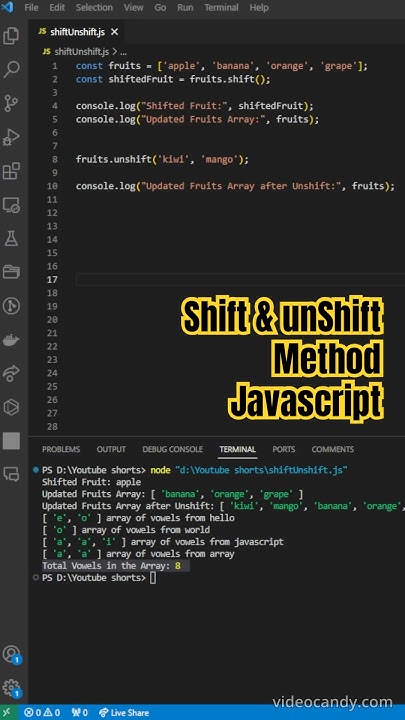 Day 16/30: Shift and Unshift -Elevate Your Array Game with Seamless Additions and Smart Removals ...