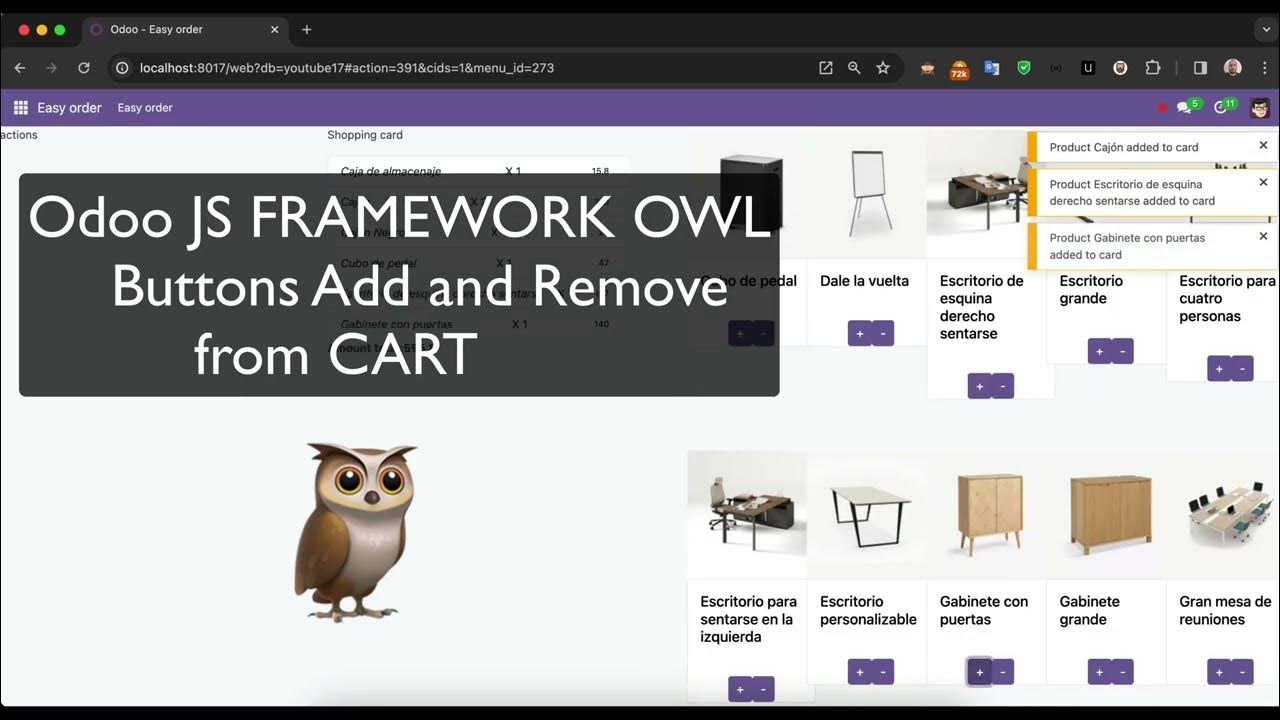 🦉🦉 #odoo OWL Js Framework creating components using hooks and props #owl 🧨 - YouTube