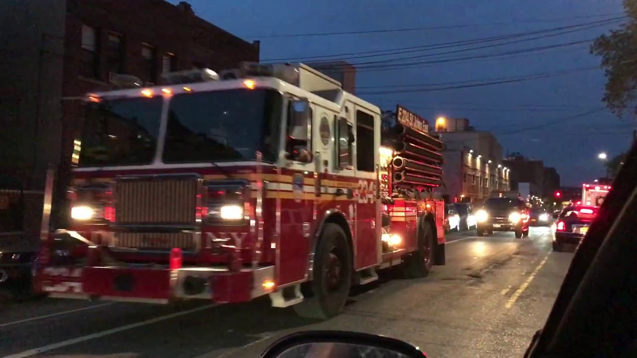 FDNY BATTALION 38 CHIEF & FDNY ENGINE 234 TAKING UP FROM A SMALL ...