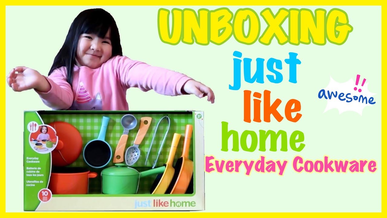 JUST LIKE HOME EVERYDAY COOKWARE PLAYSET UNBOXING - YouTube