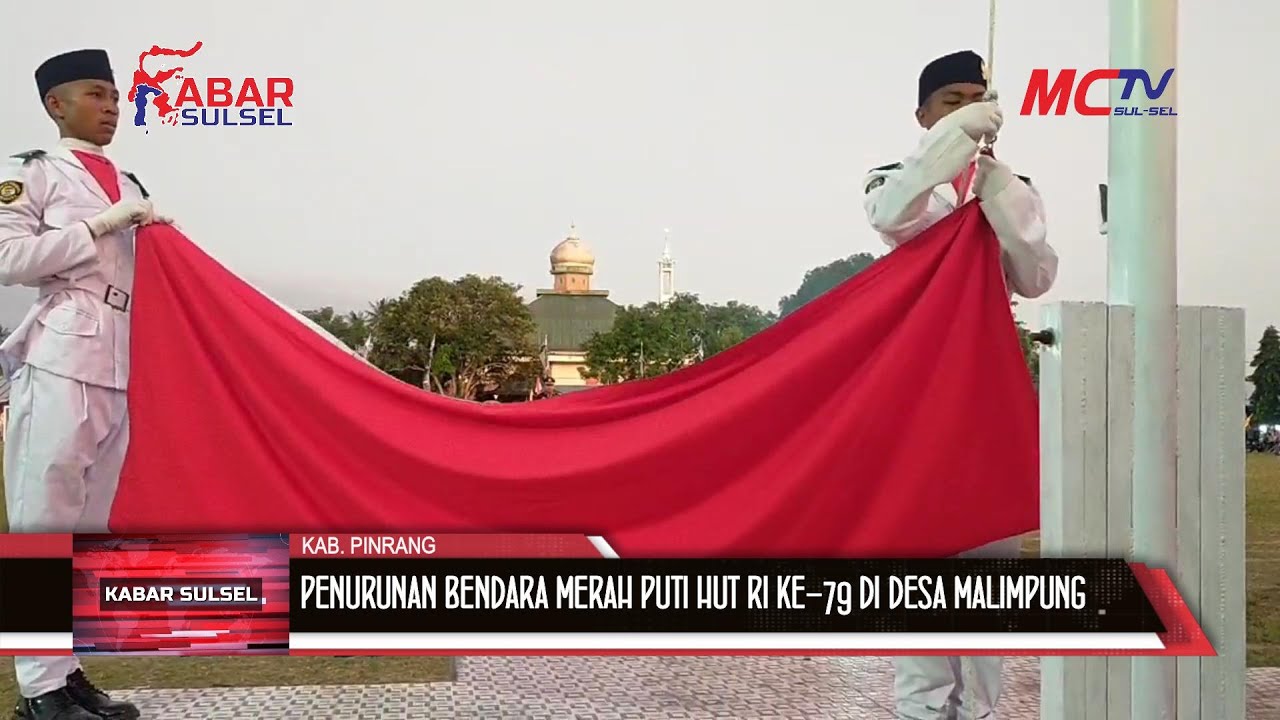 PENURUNAN BENDERA MERAH PUTIH HUT RI KE 79 DI DESA MALIMPUNG SUKSES ...