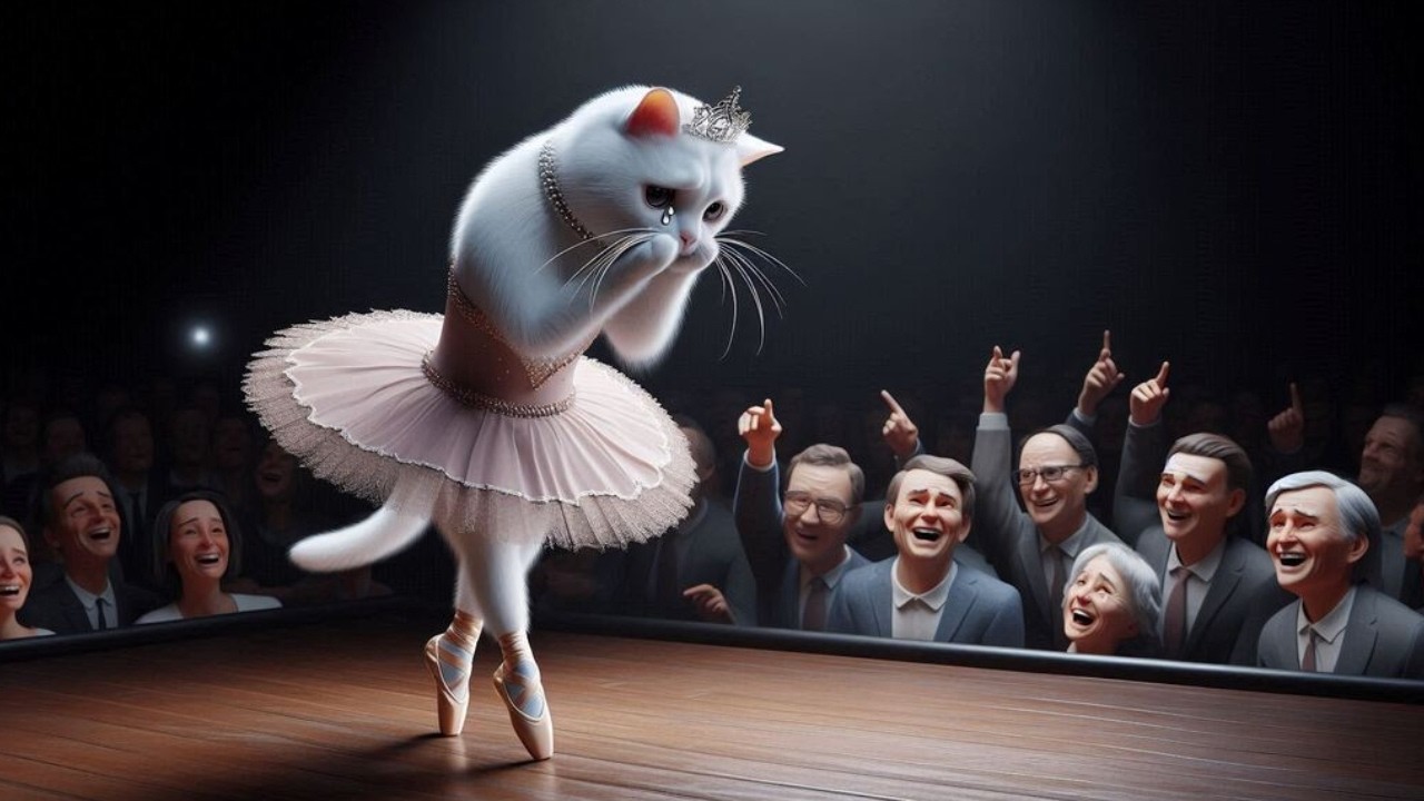 Sad Cat Bullied Cat who loves to dance becomes a Star 😿😻#cats #aicat # ...