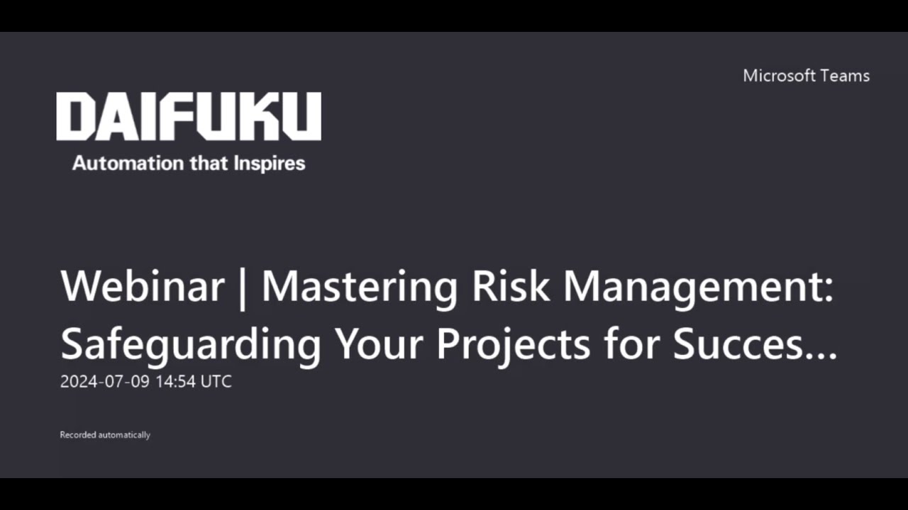 Webinar | Mastering Risk Management: Safeguarding Your Projects for ...