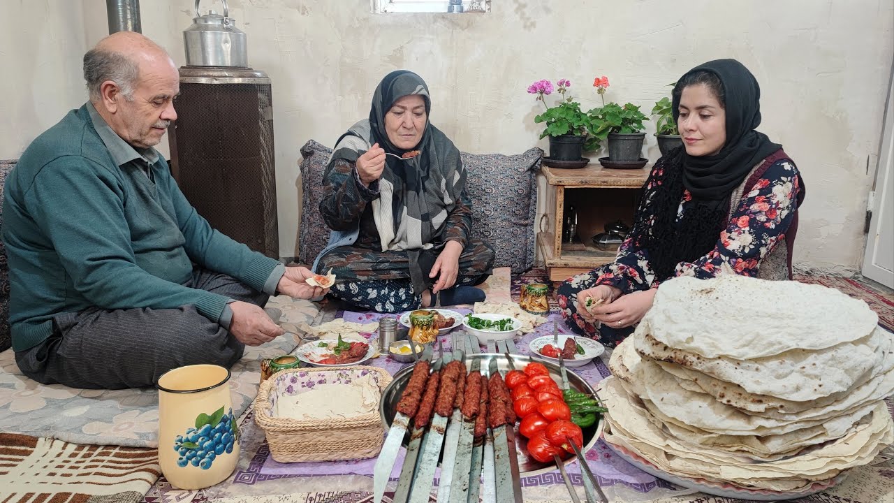 Iranian Village Cooking: Cooking 3 Traditional Dishes with Family in a ...