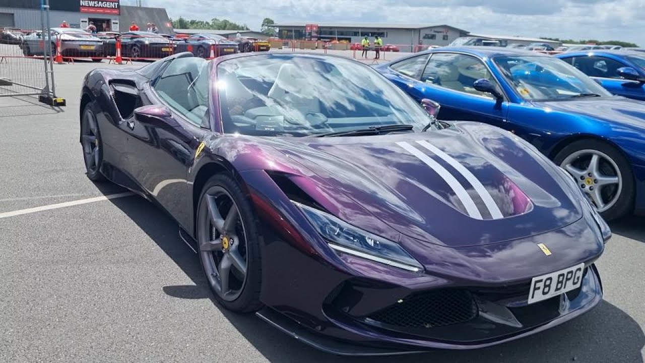 THIS PURPLE 700+hp FERRARI F8 WAS A BEAUTY! See me rev and open the ...