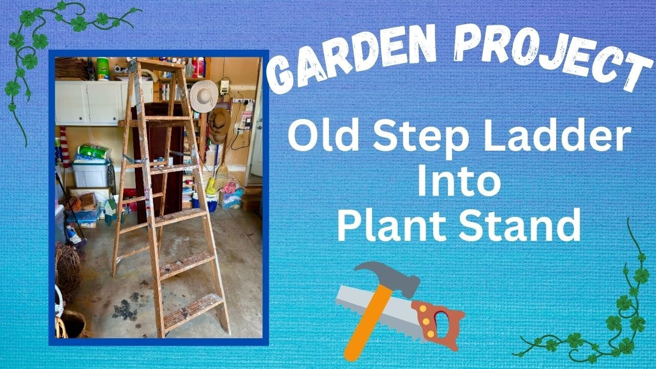 Ladder Plant Stand ~ How I Created a Vintage Plant Stand from an Old ...