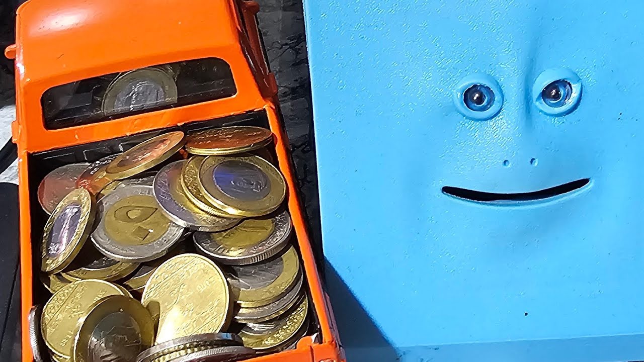 HUNGRY FACE BANK FUNNY REACTION EATING COINS ASMR #SHORTVIDEO #TUBEWELL ...