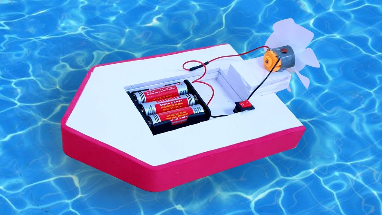 Homemade mini motor Boat easy - YouTube