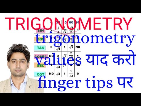 Trigonometry (values on finger tips) - YouTube
