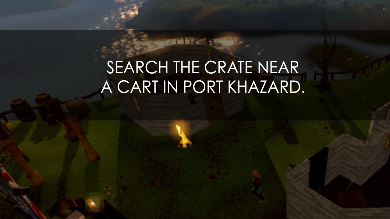 Search the crate near a cart in Port Khazard. - YouTube