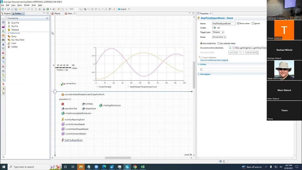 Outputting data to files from AnyLogic ABMs with minimal code: Outputting a dataset to a text ...