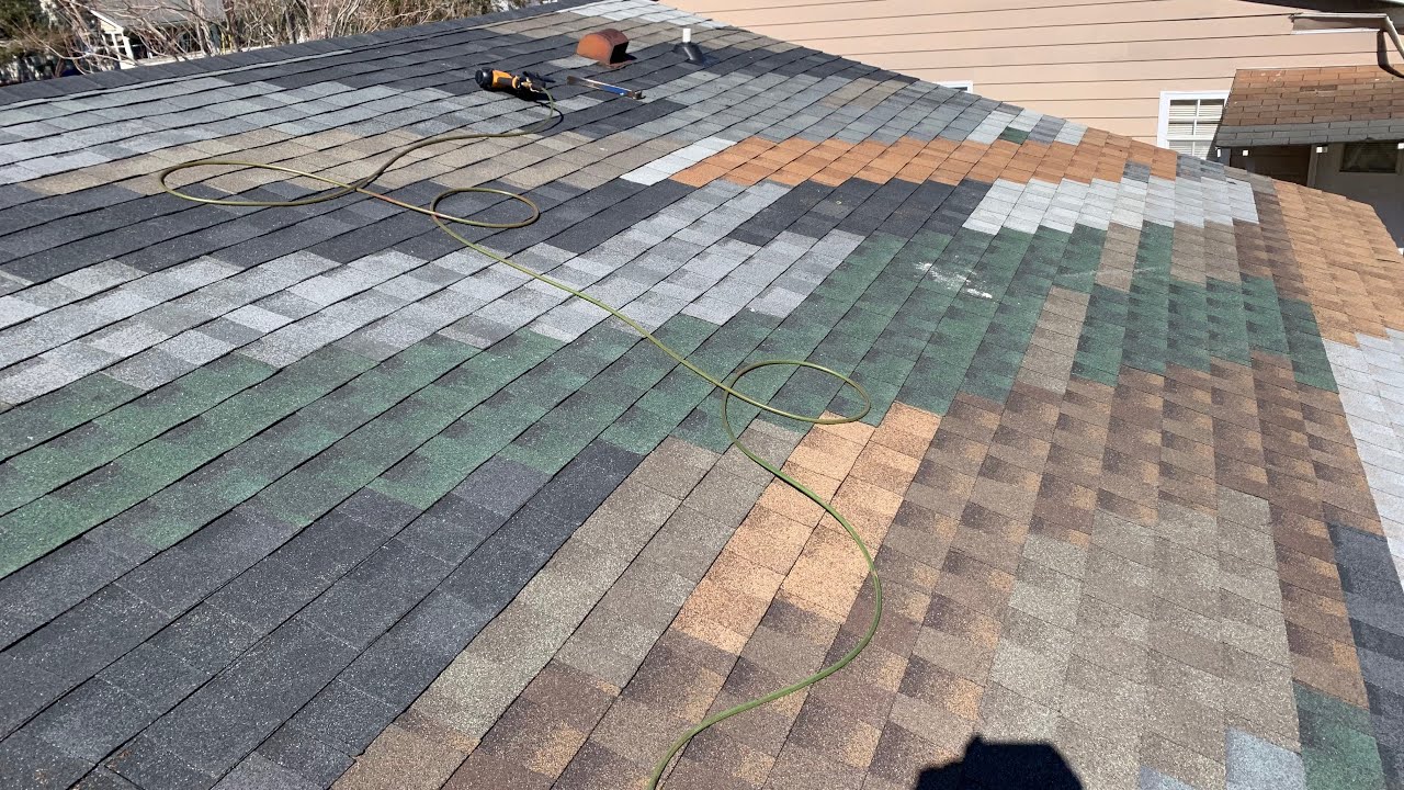 Amazing Shingle Roof Using Mixed Lot Of Shingles GAF TAMCO OWENS ...