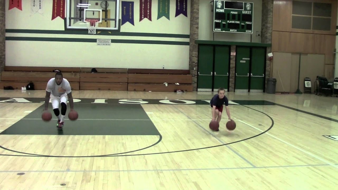 Basketball 2 Ball Straight Dribbling - YouTube