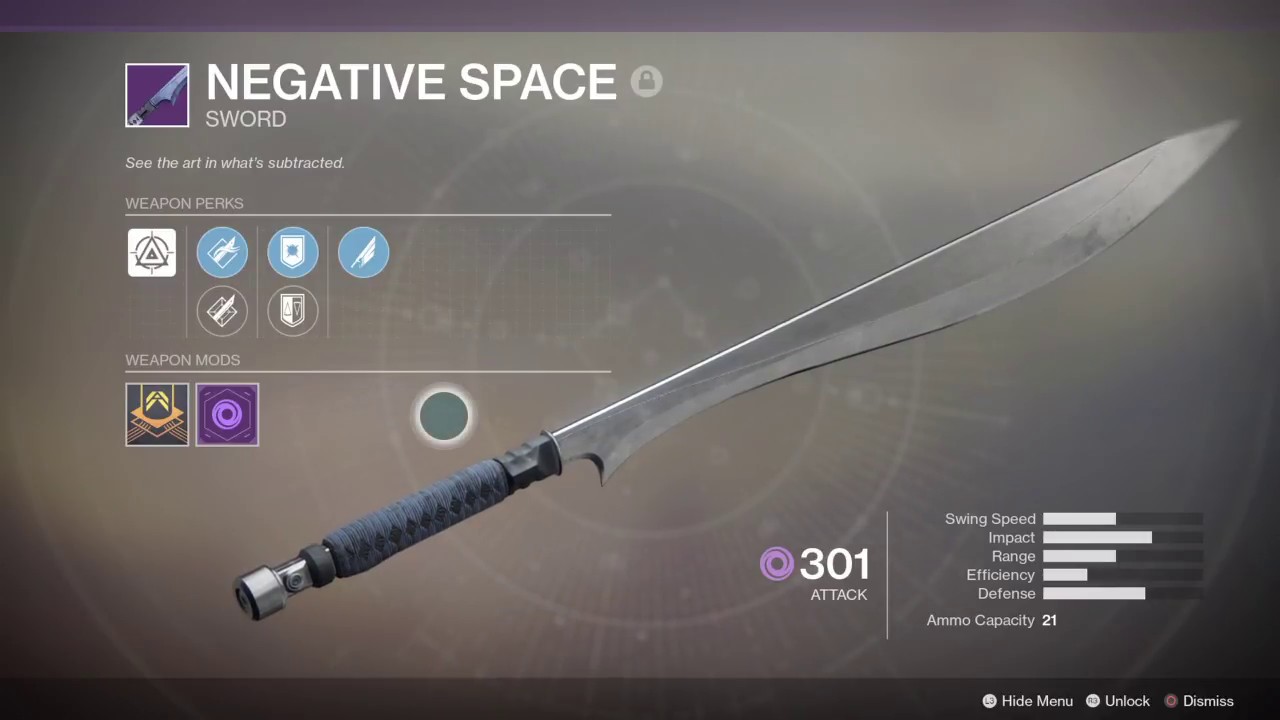 DESTINY 2: HOW TO GET NEGATIVE SPACE LEGENDARY SWORD! - YouTube