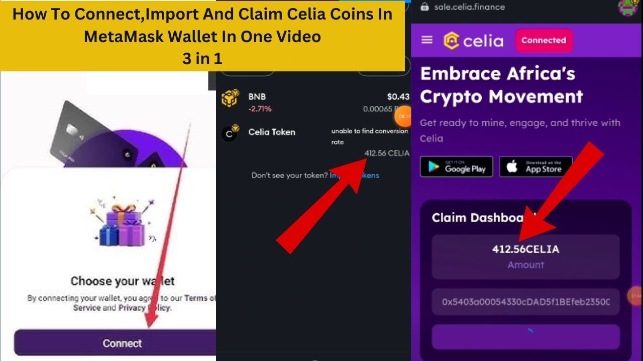 How To Connect,Import And Claim Celia Coins In MetaMask Wallet - YouTube