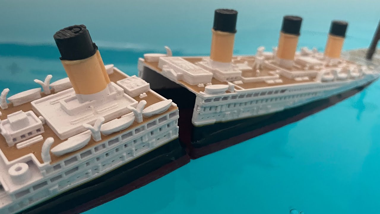 Titanic Model Tested in the Water. Sinking and Splitting of Model Ship ...